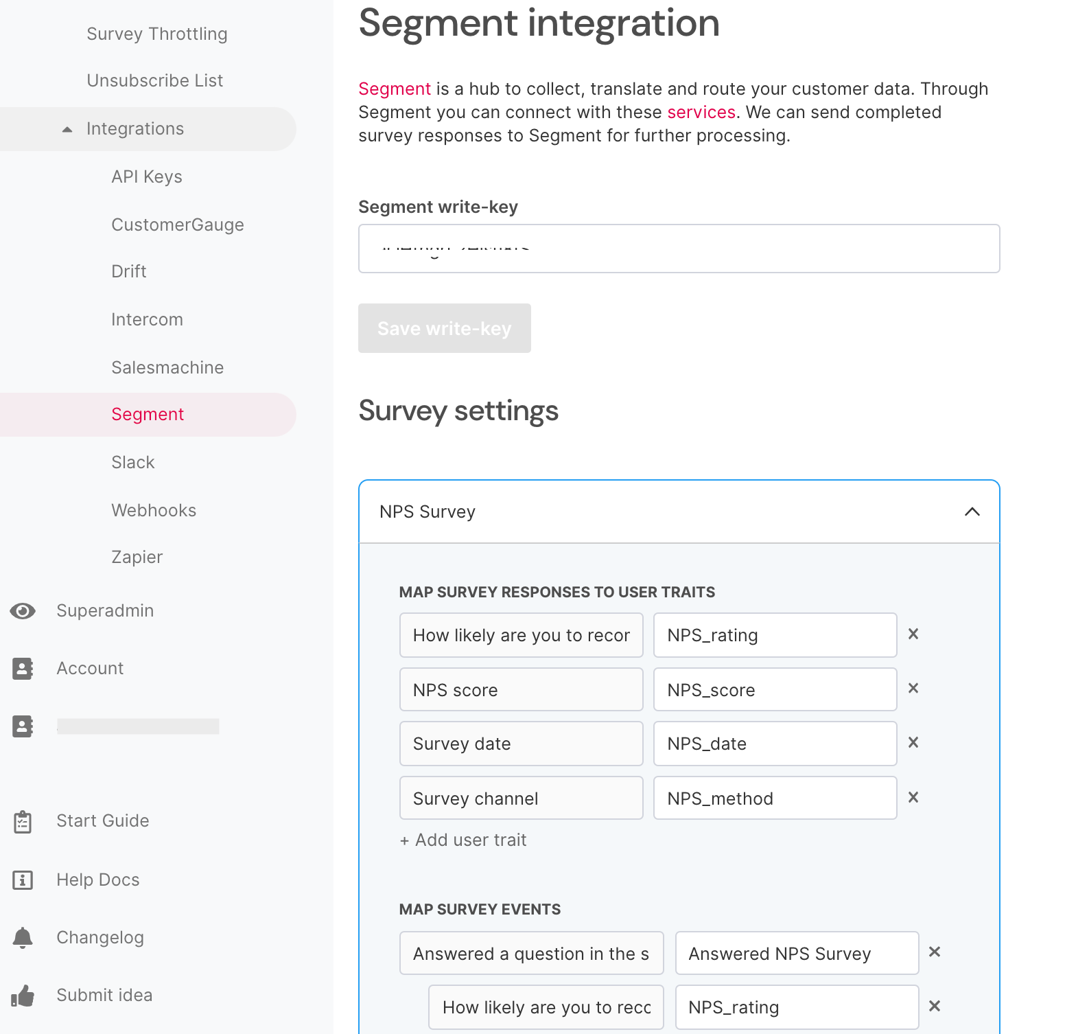 Segment integration – SatisMeter