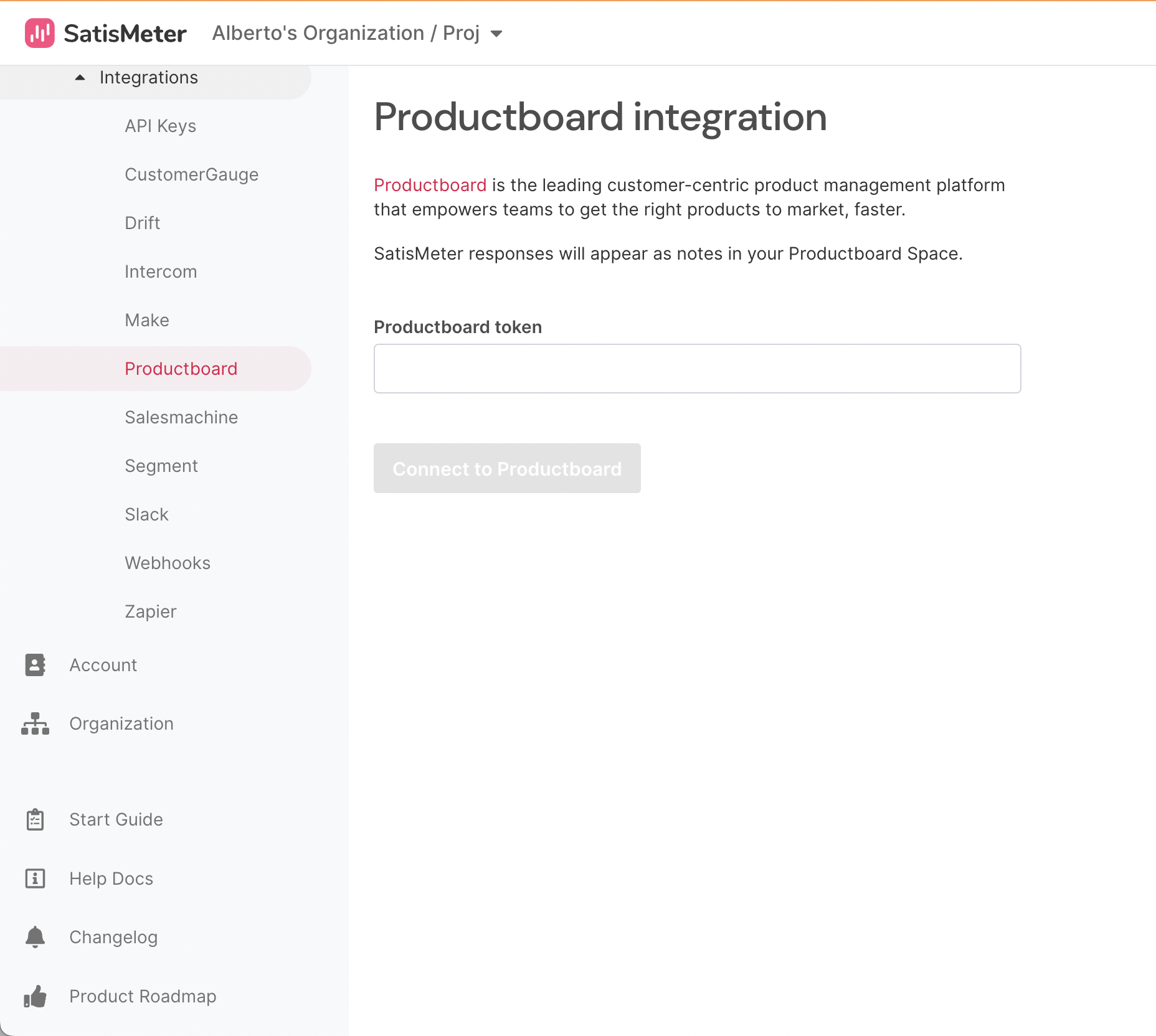 Productboard and SatisMeter integration – SatisMeter